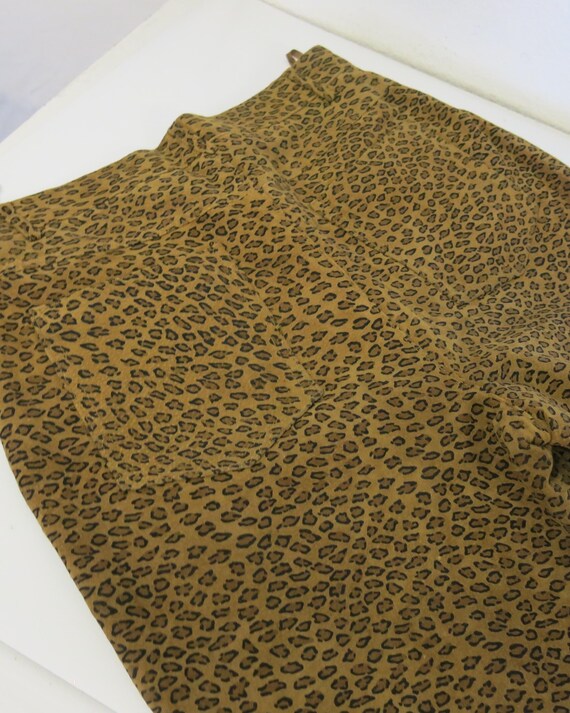 Leather Pants Leopard Print Suede Leather Size 12 - Gem