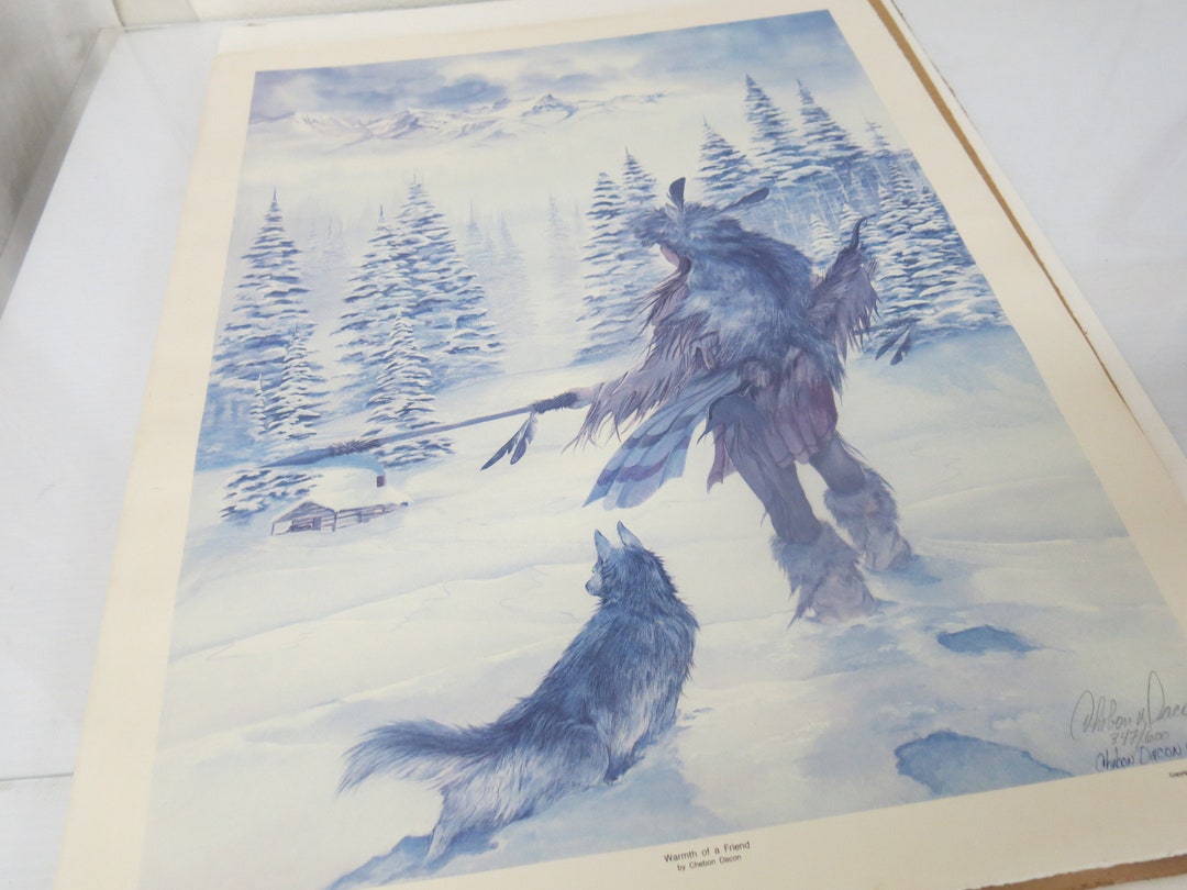 Native American Chebon Dacon Lithograph Warmth of a Friend - Etsy