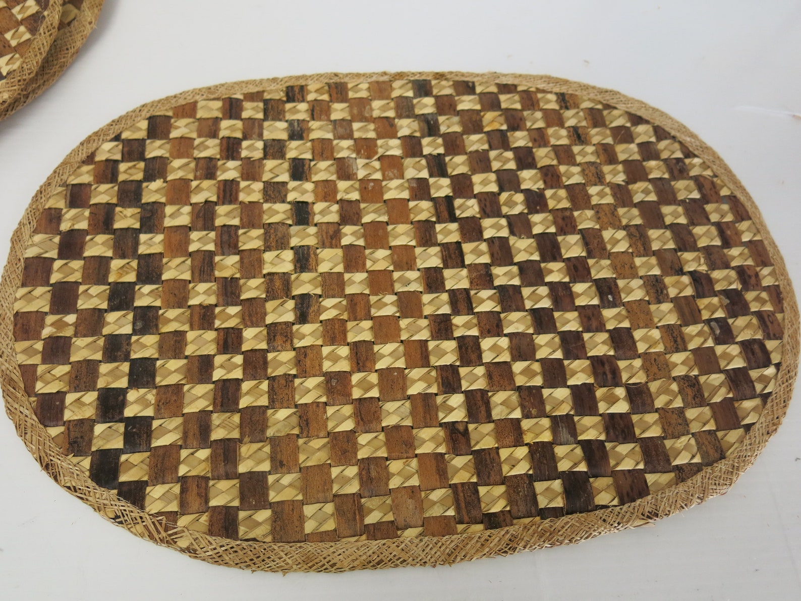 Straw Placemats Woven Palm Sisal Placemats 1960 Placemats Set - Etsy