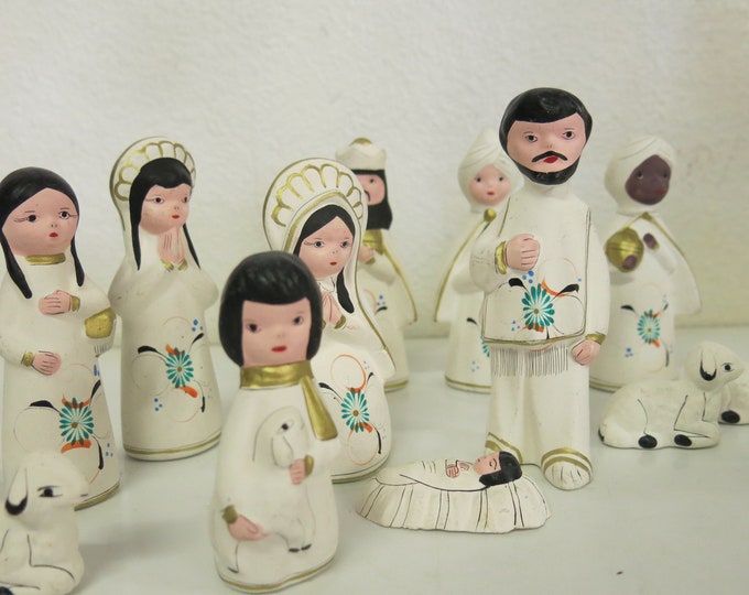 Mid Century Mexican Nativity Set Mexican Pottery Creche - Etsy