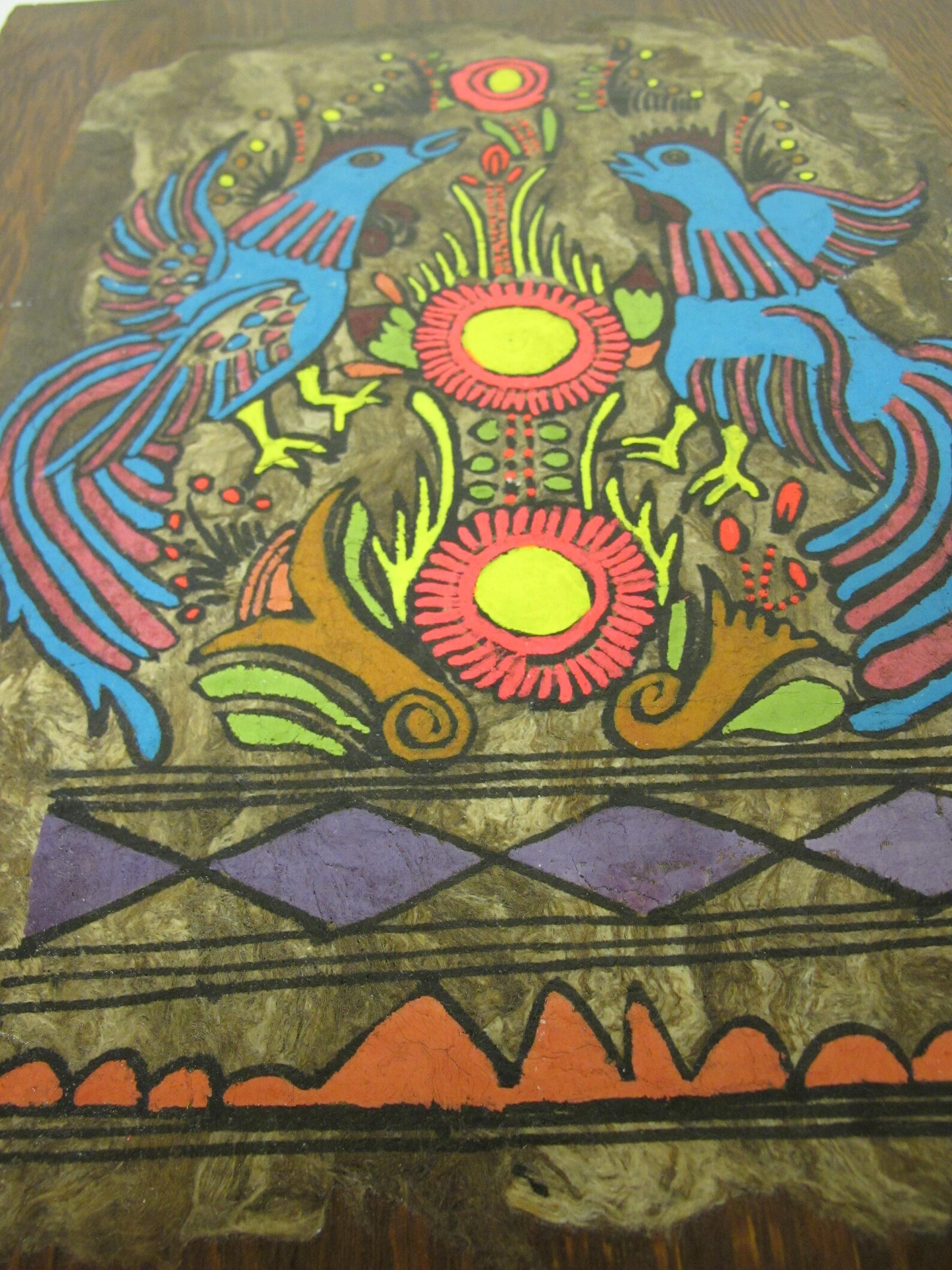 Amate Mexican Bark Painting Folk Art Bird Painting Tree of Life - Etsy