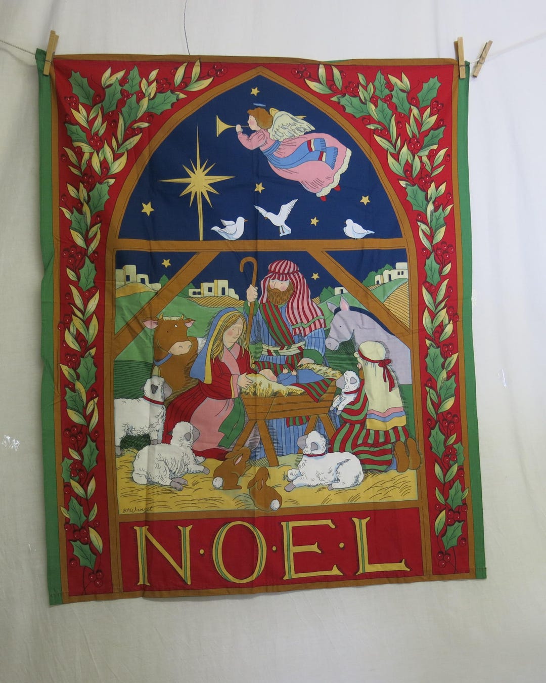 Susan Winget Christmas Wall Hanging/banner/flag Nativity Banner 34" X ...