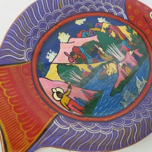 Mexican Pottery Plate Redware Pottery Platter Fish - Etsy
