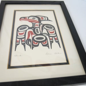 HAIDA Art Print Silk Screen HAWK Totem Pacific Northwest Alvin - Etsy