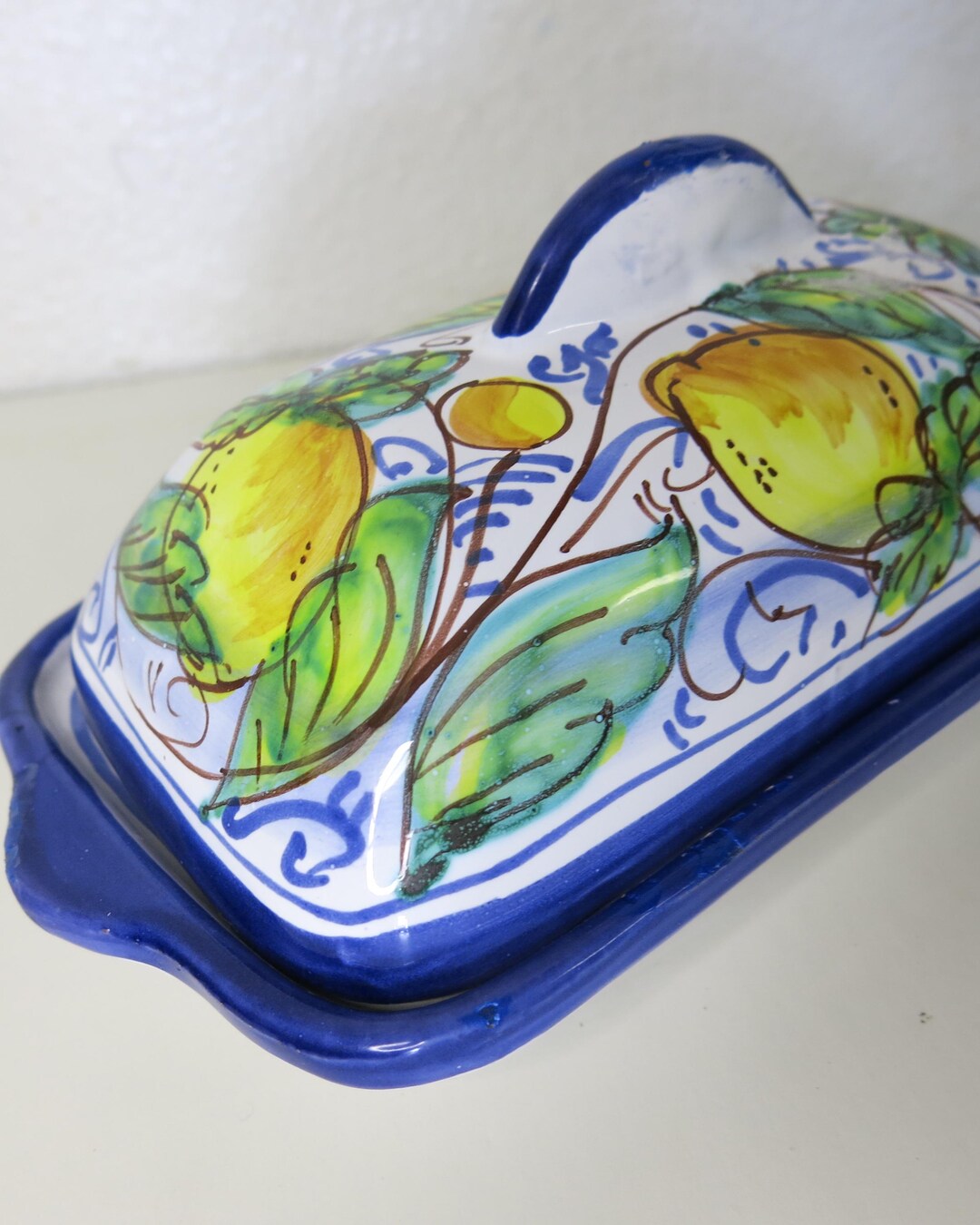 Tuscany Pottery Butter Keeper Butter Lemons Made in Italy Covered ...