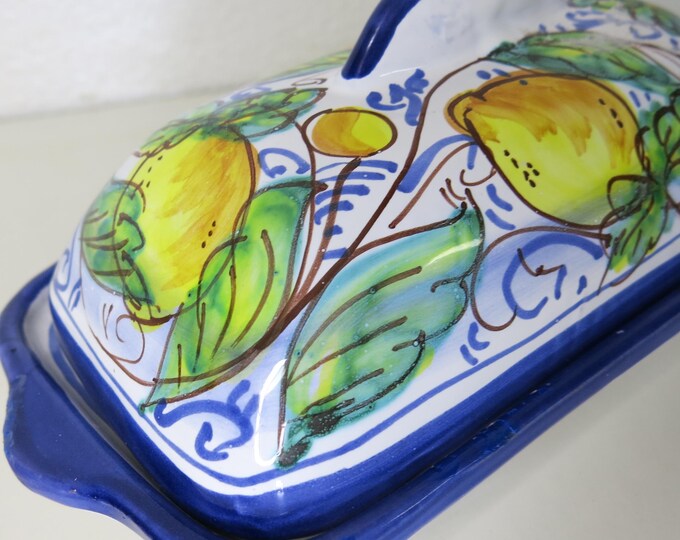 Tuscany Pottery Butter Keeper Butter Lemons Made in Italy Covered ...