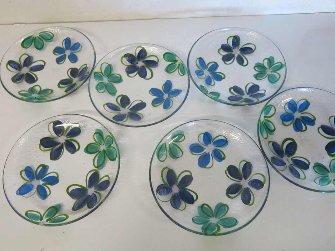 Mid Century Mod Italian Glass Plate Artisan Glass With Daisy Motif - Etsy