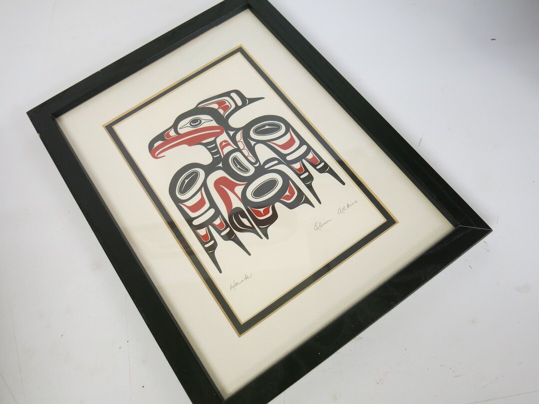 HAIDA Art Print Silk Screen HAWK Totem Pacific Northwest Alvin - Etsy