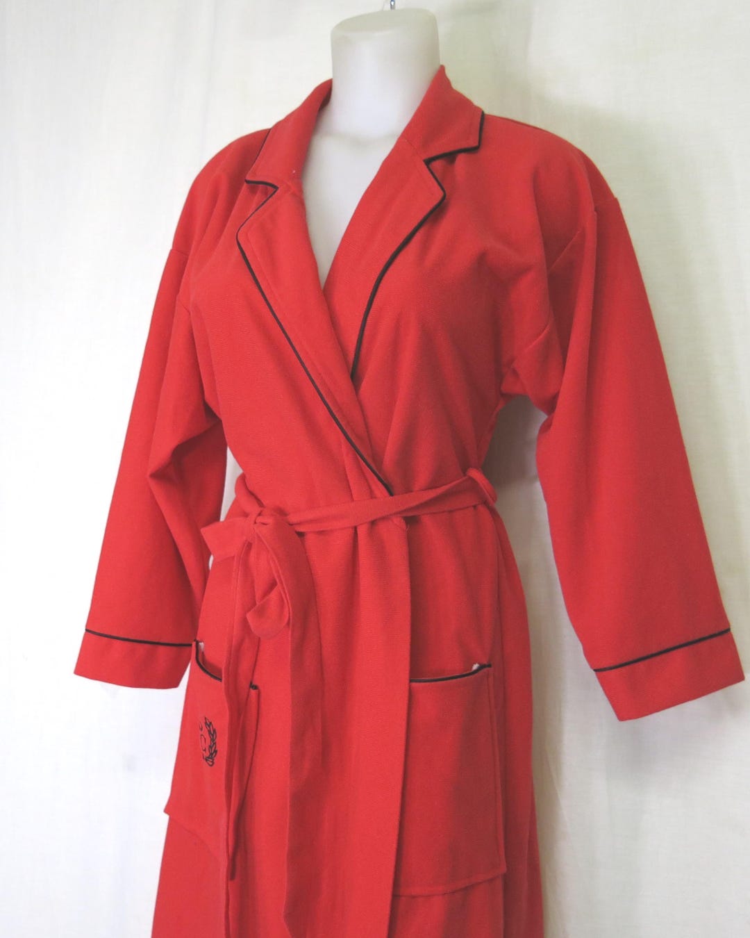 Vintage Pierre Cardin Red Plush Robe, 1970s MOD Style, Small - Etsy