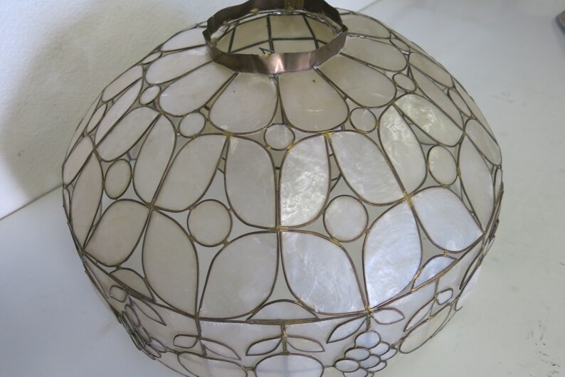 Capiz Shell Lamp Shade Light Fixture Mid Century Capiz Shell - Etsy