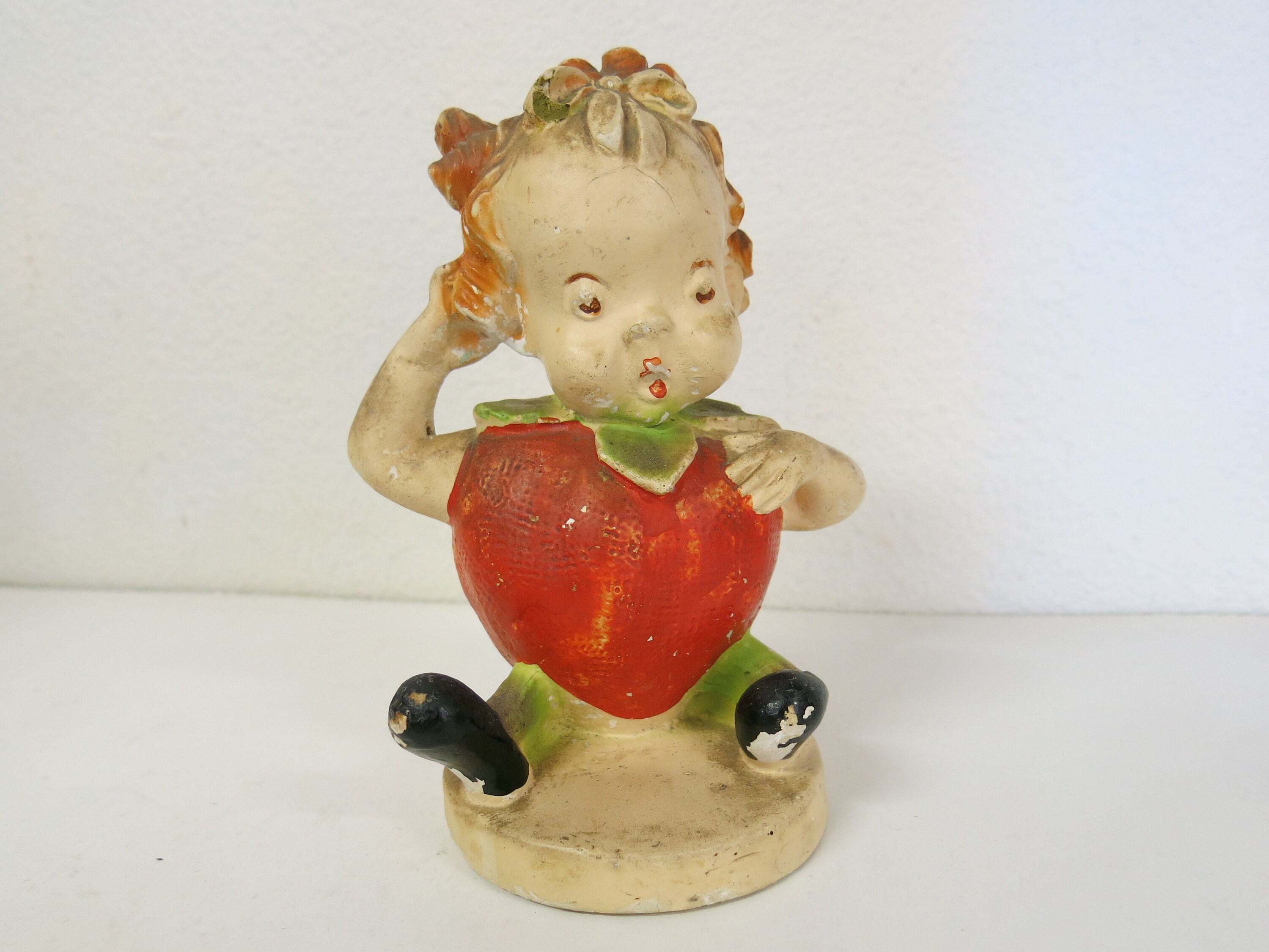 Collectibles Art & Collectibles Antique Chalkware Little Girl ...