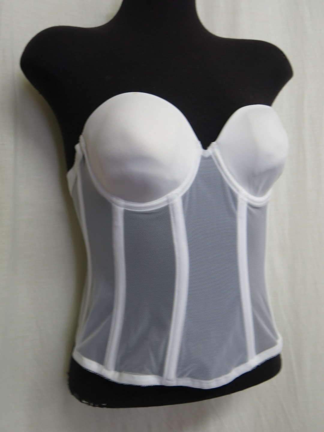 White Bustier Strapless Bra Bustier Longline Bra Smooth WACOAL NEW With ...
