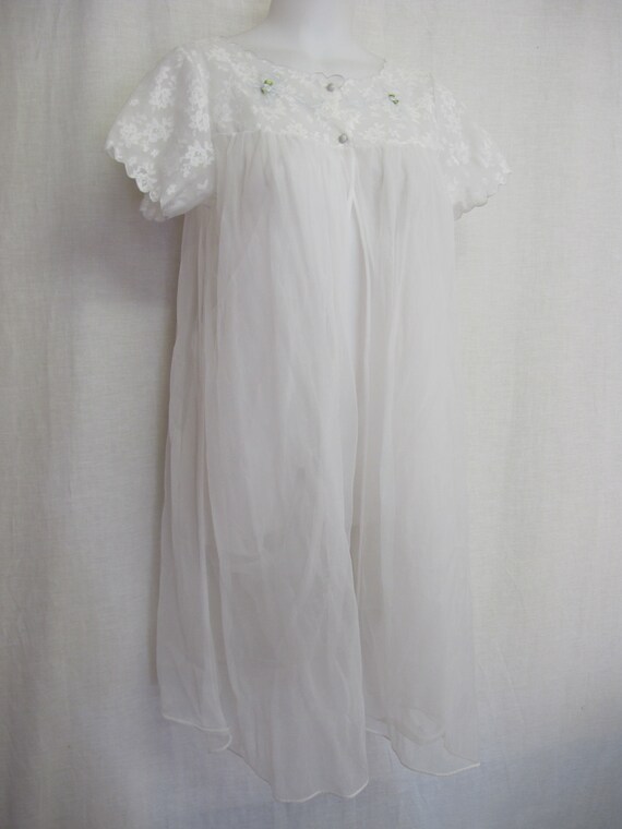 1960s White Bridal Peignoir Set Vintage Lingerie … Gem