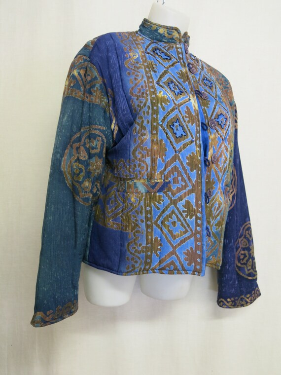 Quilted Boho Jacket Artisan Peasant Jacket Boxy Cotto… - Gem