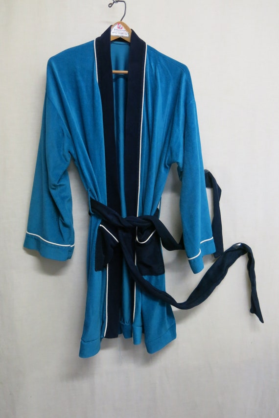Vintage Men's Robe Mid Century Robe Plush Robe Dressi… - Gem