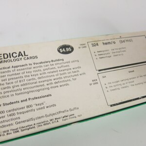 Vintage Flashcards MEDICAL Terminology Flashcards Full Box 1400 ...