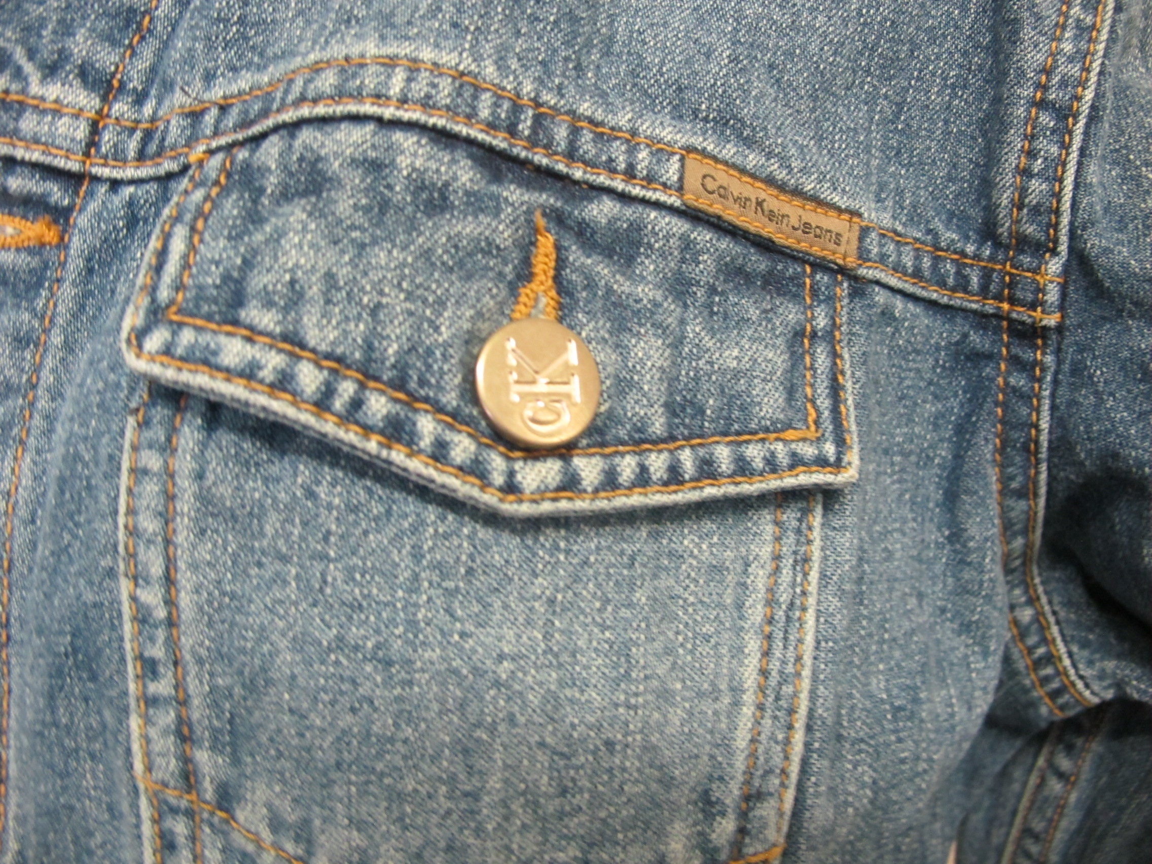 Calvin Klein Jean Jacket 90s Denim Jacket LARGE Biker Grunge Calvin Klein Jean Jacket 90s Denim Jacket LARGE Biker Grunge
