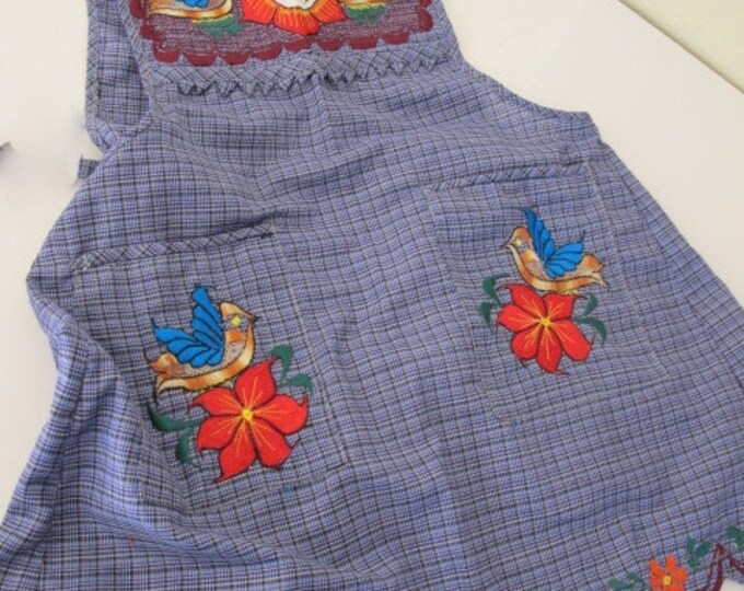 Vintage Apron With Mexican Oaxaca Embroidery - Etsy