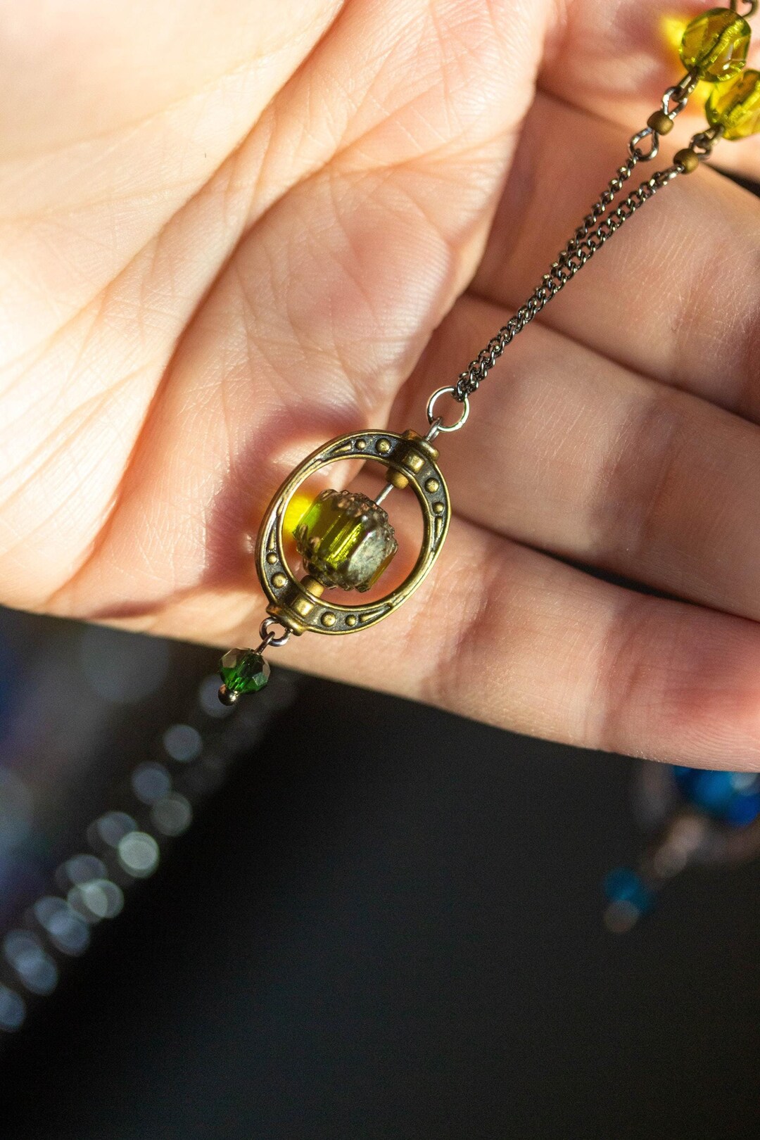 Arcane Zaun Inspired Necklace | League of Legends | Blue Glass Gem ...