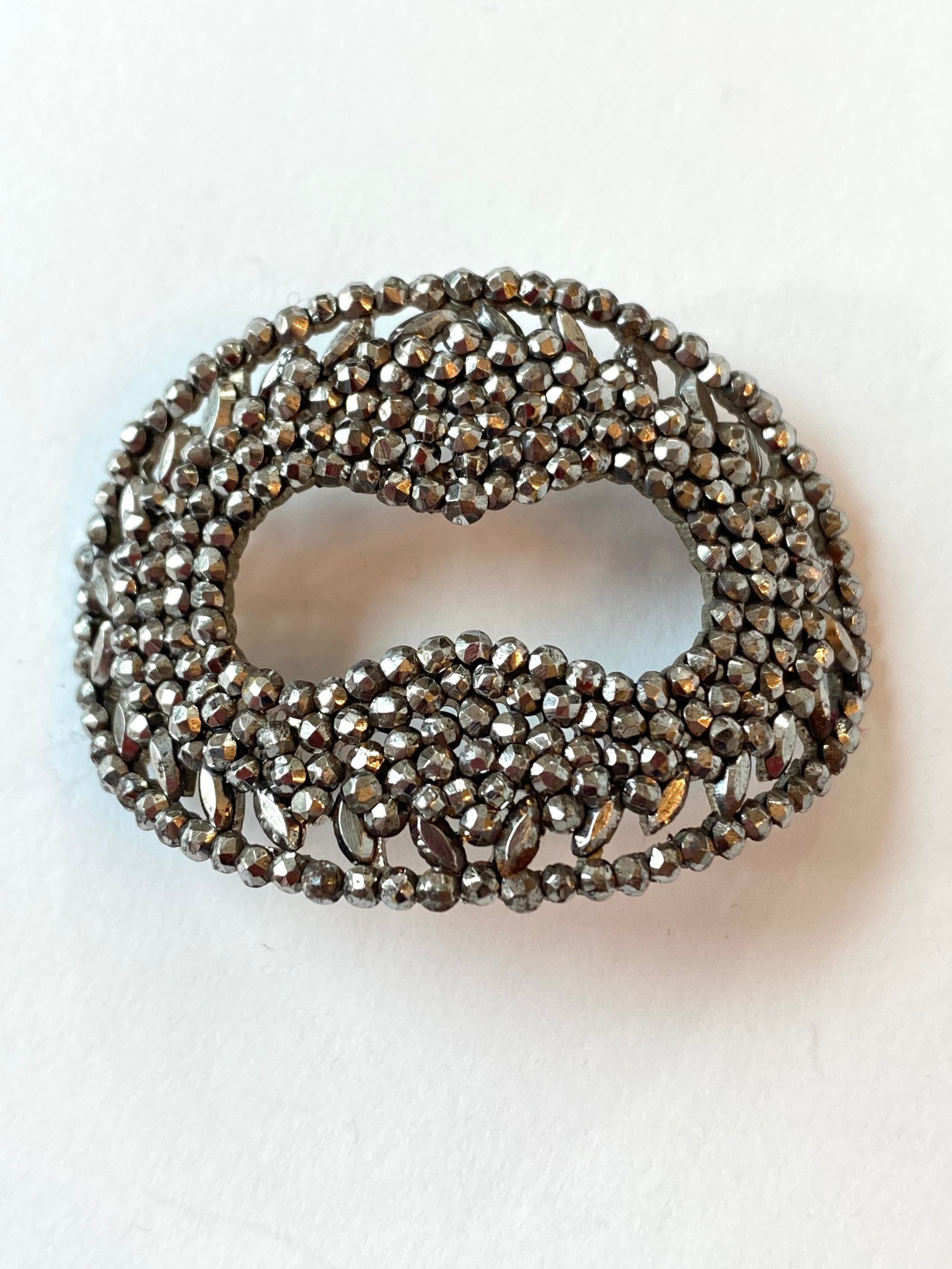 Antique French Cut Steel Shoe Buckle Pair Victorian Silver - Etsy