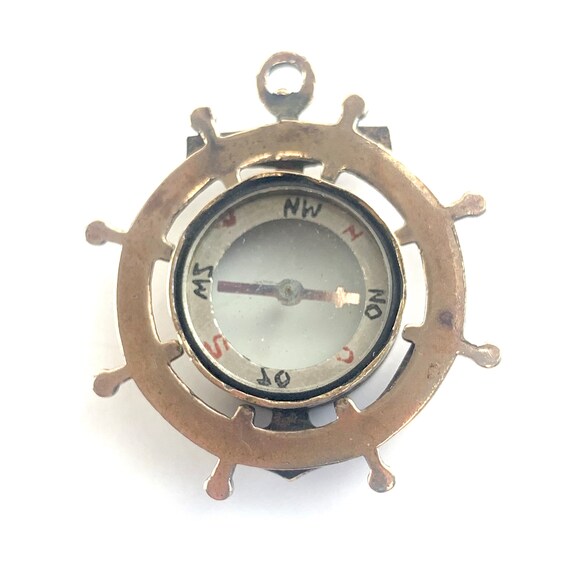 Vintage Compass Pocket Watch Fob Victorian Boat Wheel… - Gem