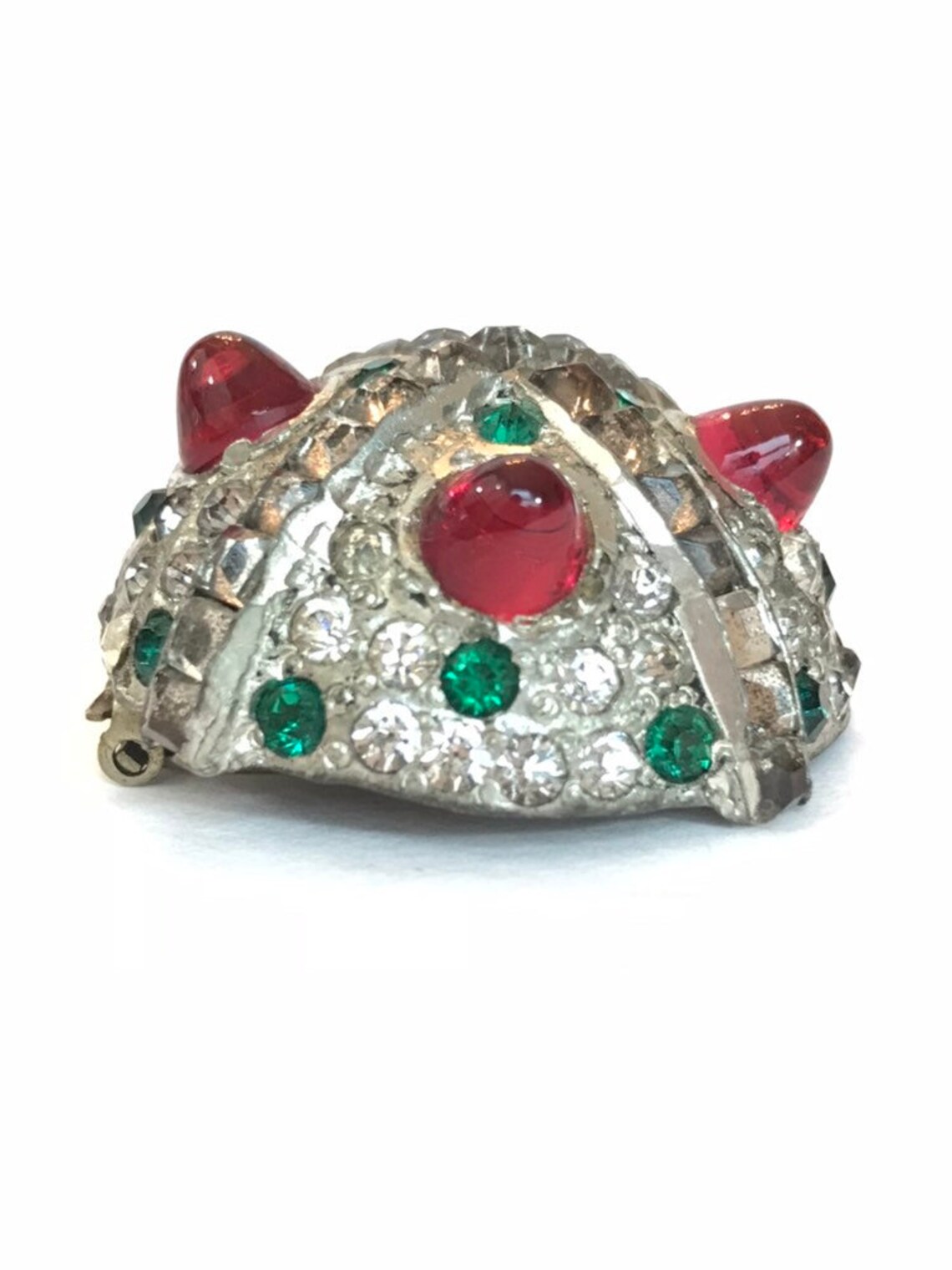 Vintage Art Deco Paste Dress Clip Antique Red Bullet Glass - Etsy
