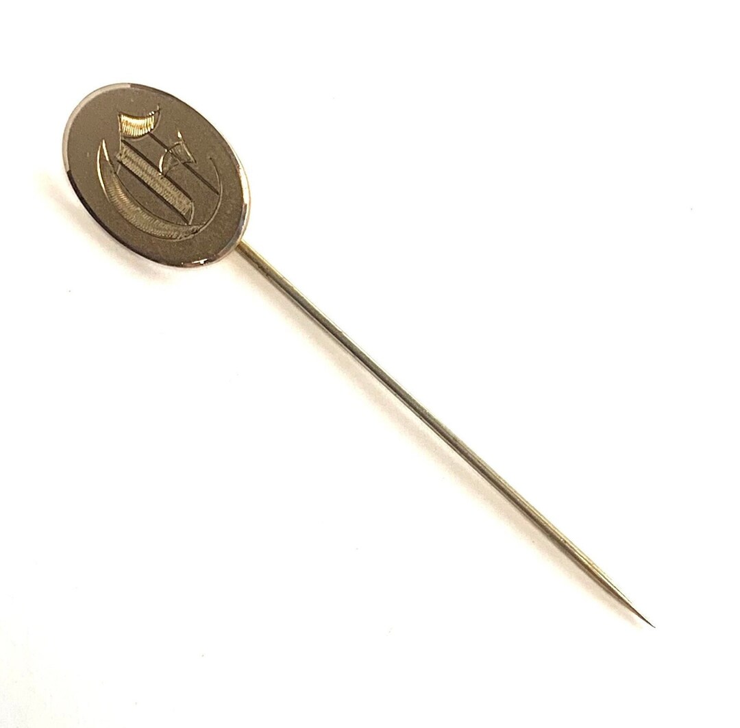 Antique Victorian Monogram F Initial Stick Pin Vintage Edwardian Gold ...