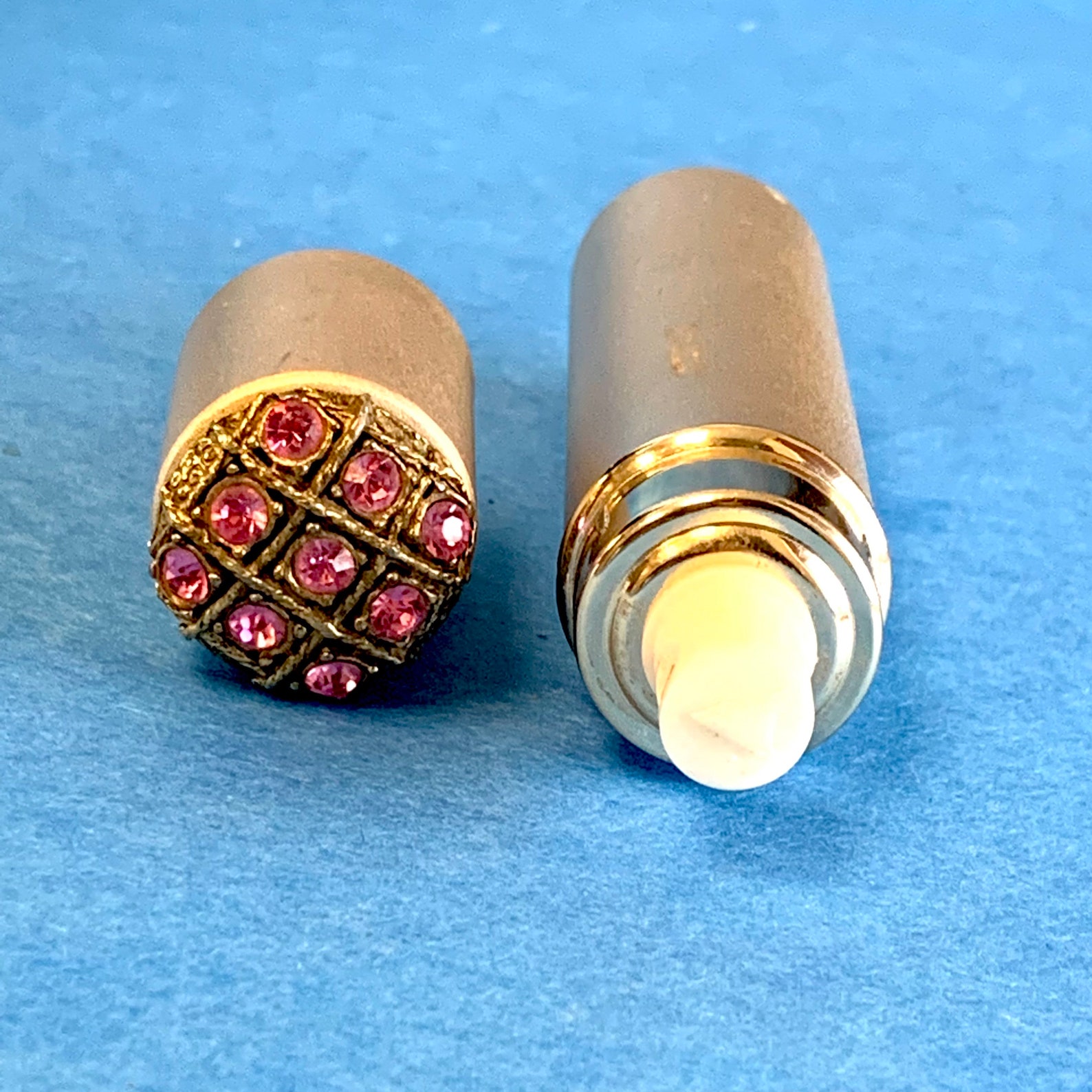 Vintage Commercial Perfume Bottle Pink Rhinestones Jeweled - Etsy