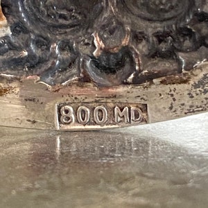 Antique 800 Silver Peacock Large Repousse Cuff Bracelet Asian Art Deco ...