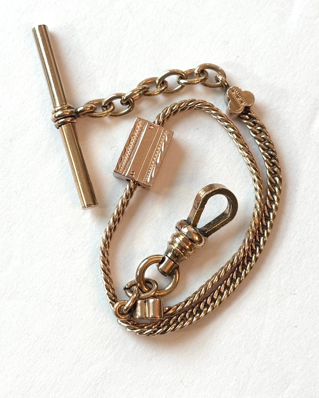 Antique Victorian Rose Gold Filled Pocket Watch SLIDE Chain for Fob 8 ...