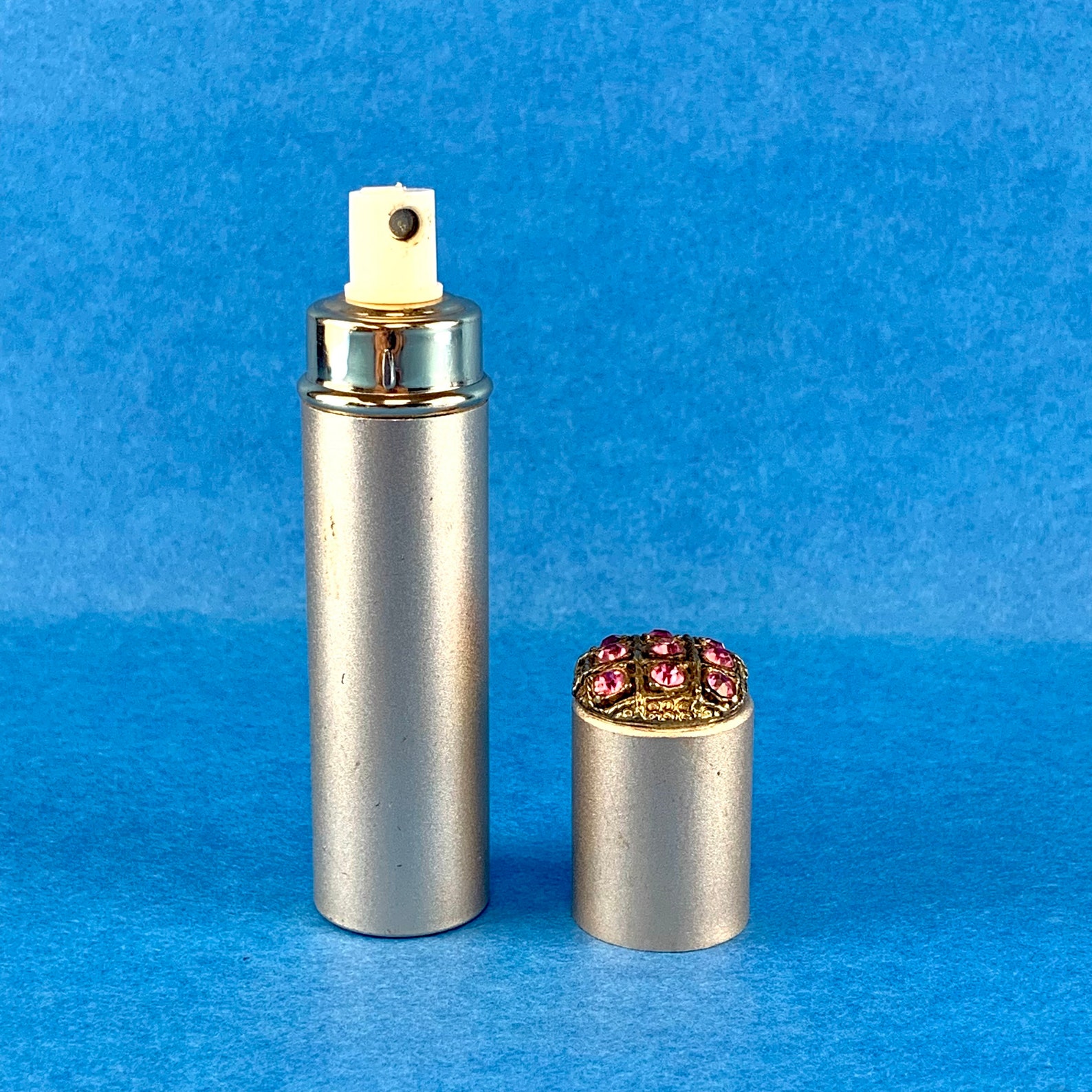 Vintage Commercial Perfume Bottle Pink Rhinestones Jeweled - Etsy