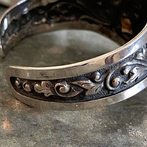 Antique 800 Silver Peacock Large Repousse Cuff Bracelet Asian Art Deco ...
