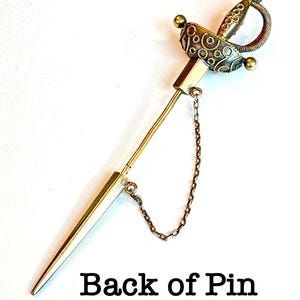 Antique Jeweled Sword Jabot Pin Art Deco Czech Scabbard Saber Blue ...