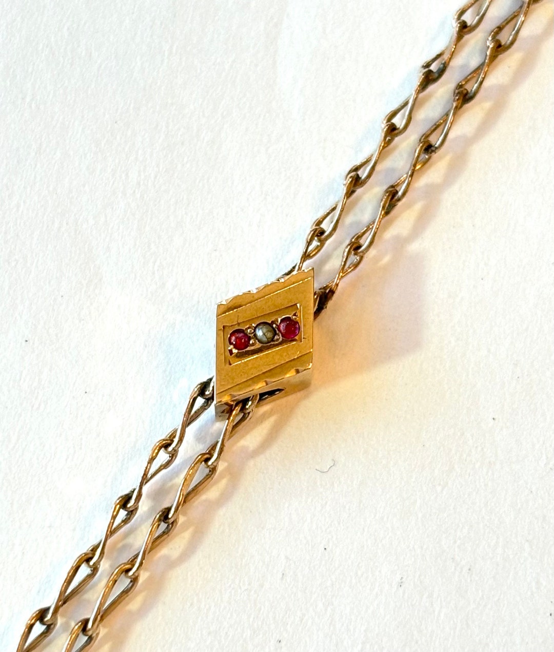 Vintage Slide Chain Necklace Antique Victorian Lorgnette Gold Filled ...