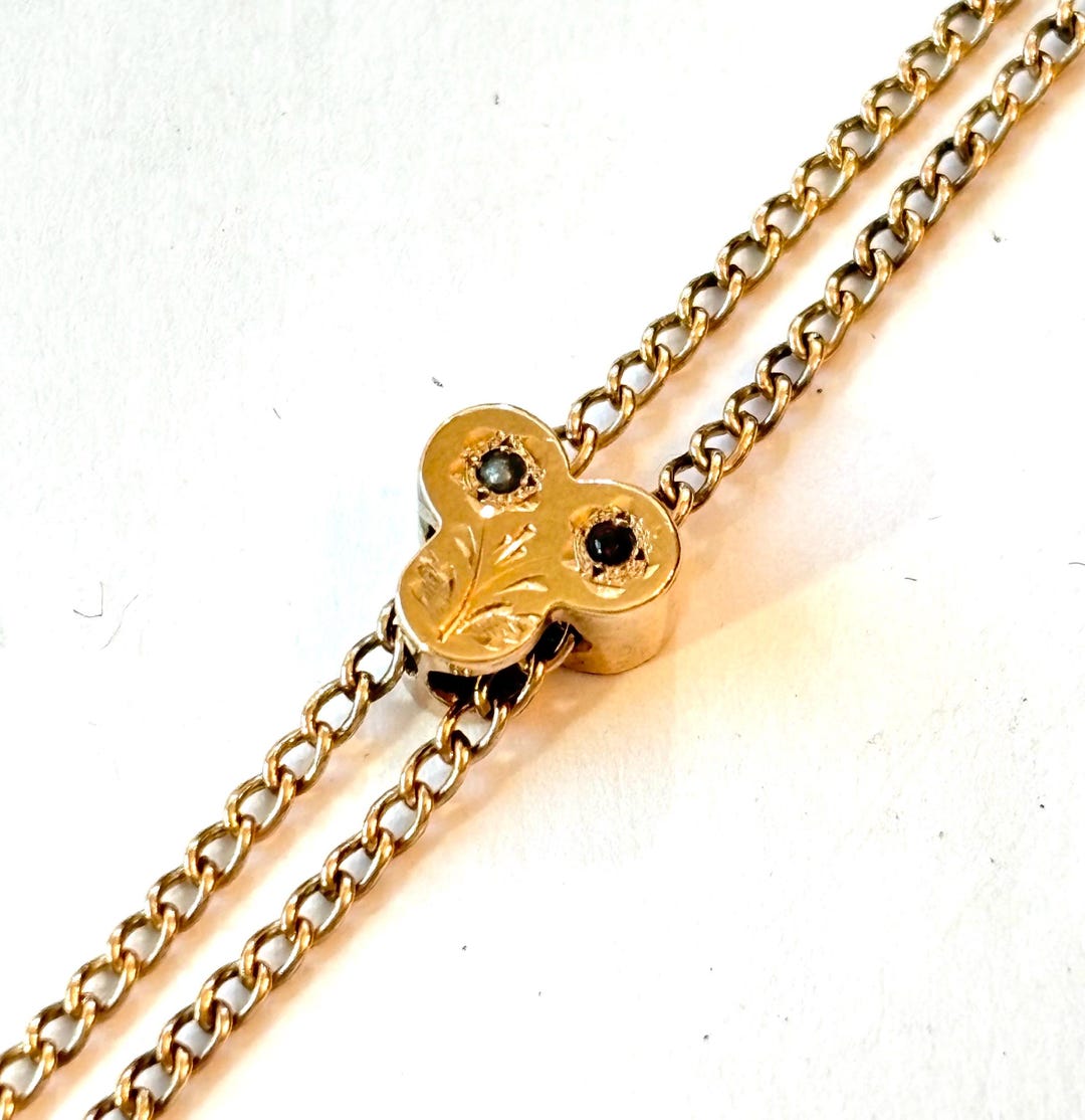 Vintage Slide Chain Necklace Antique Victorian Lorgnette Gold Filled ...