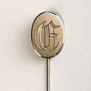 Antique Victorian Monogram F Initial Stick Pin Vintage Edwardian Gold ...