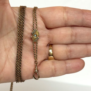 Vintage OPAL Slide Chain Necklace Victorian Gold Filled Lorgnette ...