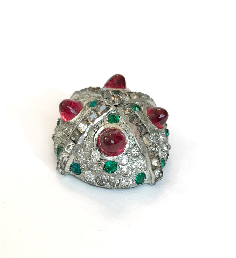 Vintage Art Deco Paste Dress Clip Antique Red Bullet Glass - Etsy