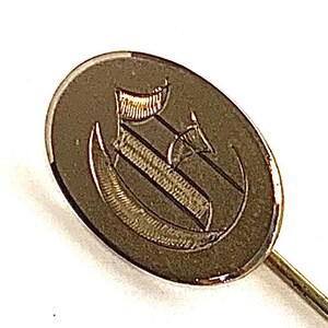 Antique Victorian Monogram F Initial Stick Pin Vintage Edwardian Gold ...