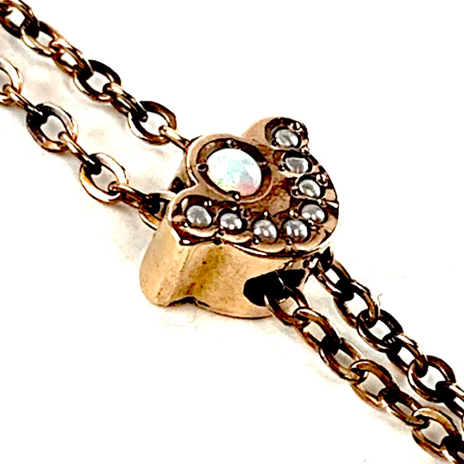 Vintage OPAL Slide Chain Necklace Victorian Lorgnette Gold - Etsy