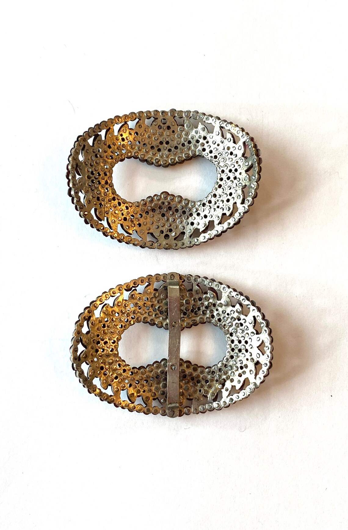 Antique French Cut Steel Shoe Buckle Pair Victorian Silver - Etsy