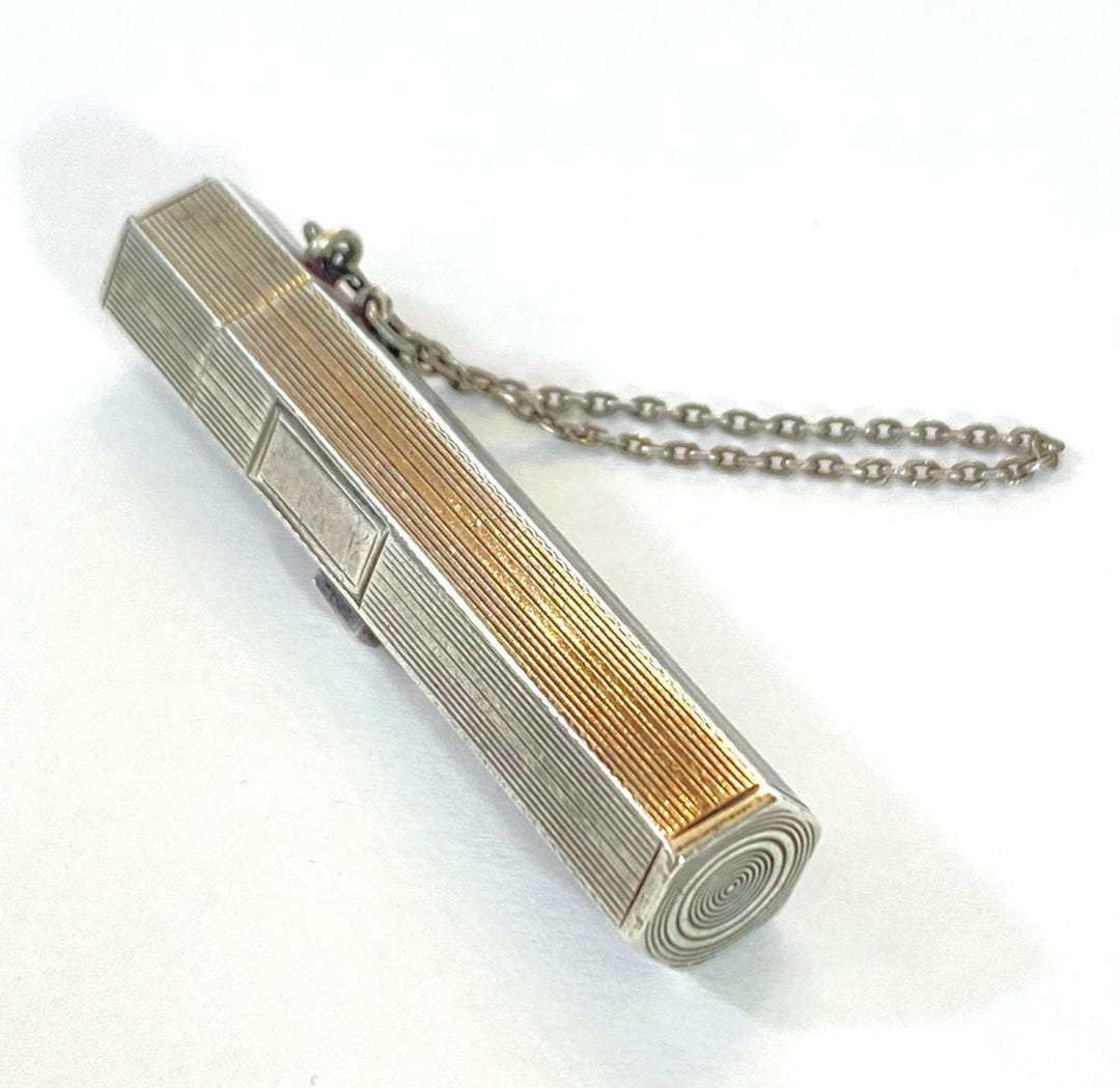 Antique Sterling Silver Lipstick Holder Fob Victorian Chatelaine ...