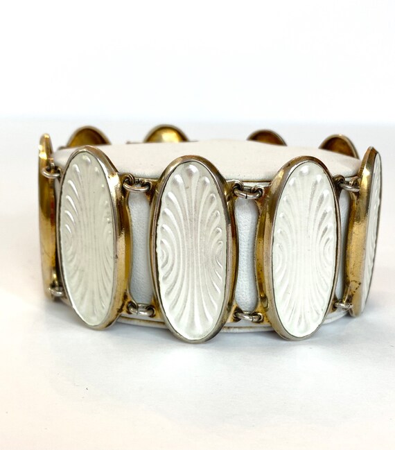 Vintage Norway Enamel Sterling Silver Bracelet Elvik … - Gem