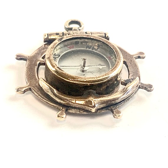 Vintage Compass Pocket Watch Fob Victorian Boat Wheel… - Gem