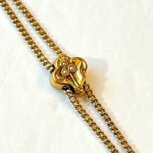 Vintage Victorian Slide Chain Necklace Antique Lily Gold Filled Pearl ...