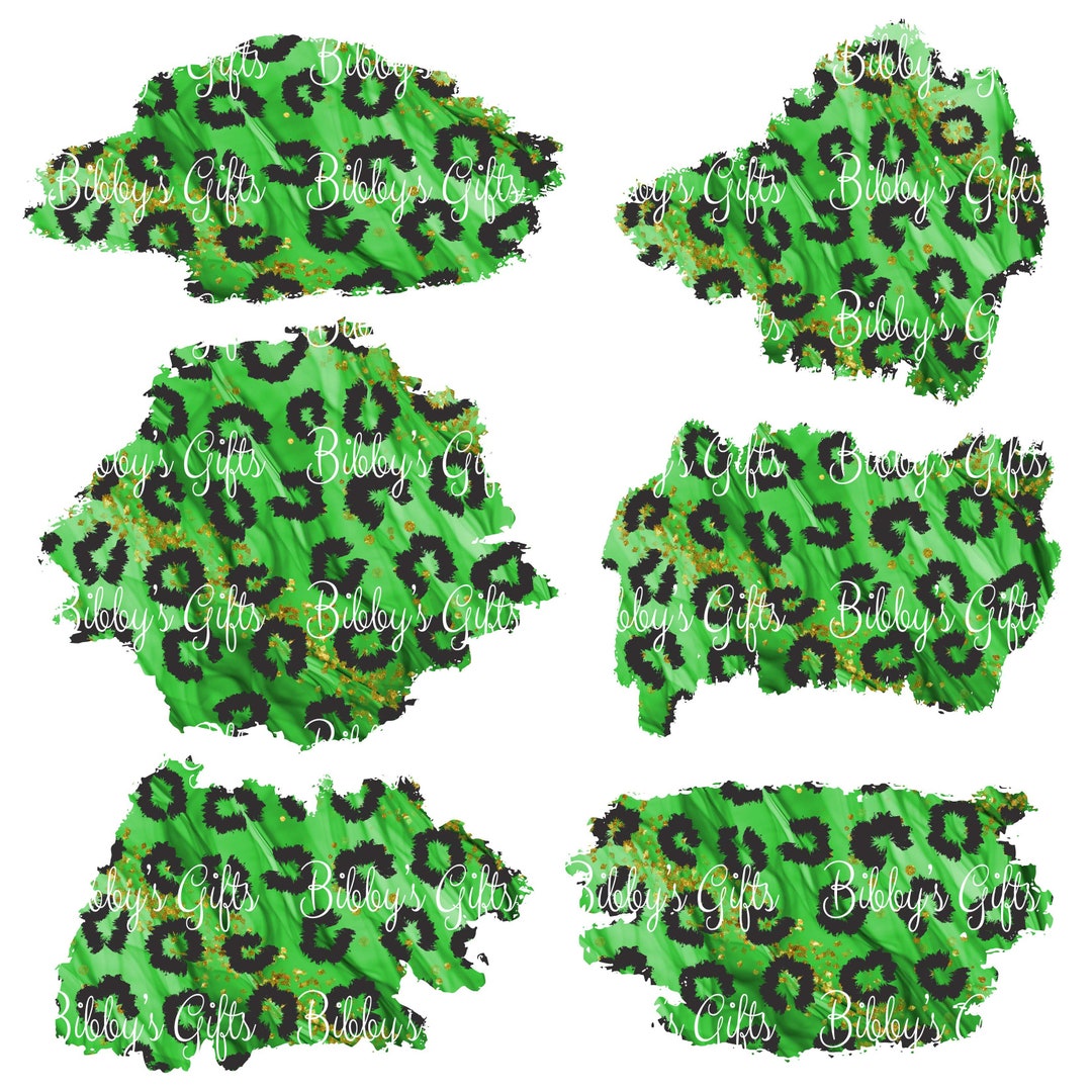 Emerald Green Leopard Glitter Patches-png-digital - Etsy