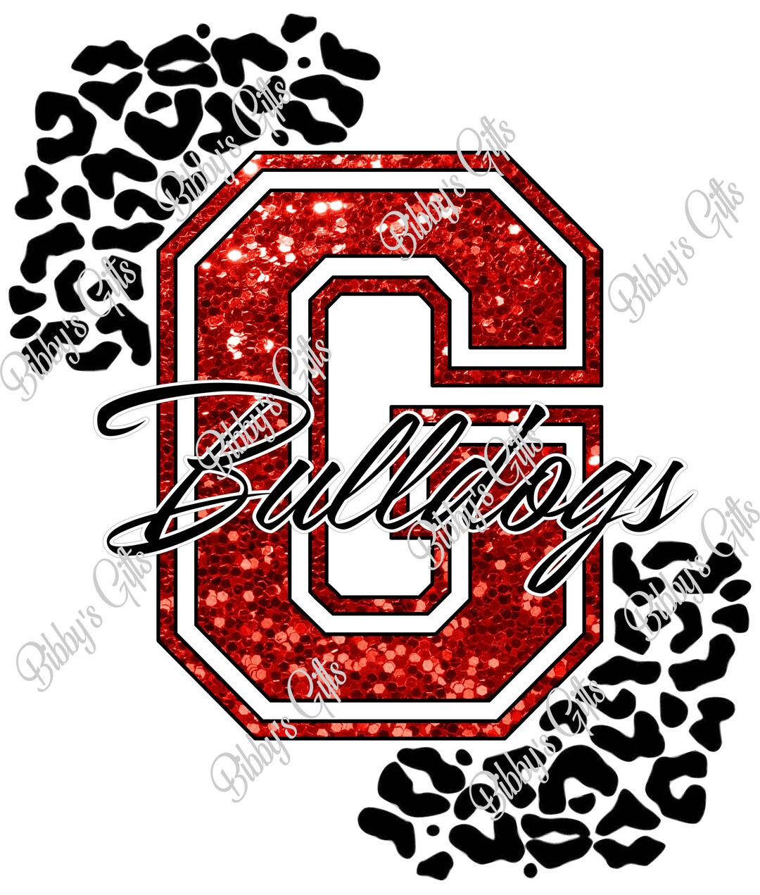 Red Glitter G-leopard Corners-png-digital Download-sublimation-sports ...