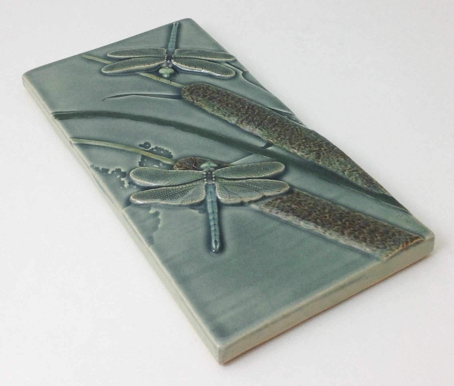 Framed Ceramic Dragonfly Courtship Two Dragonflies Tile 7 X - Etsy