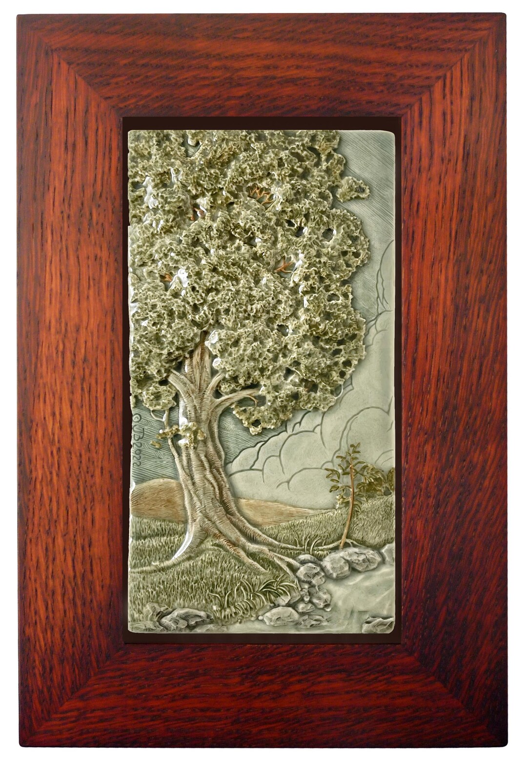 Planted by the Water, Tree Ceramic Tile, Wall Art, Handmade Stoneware ...