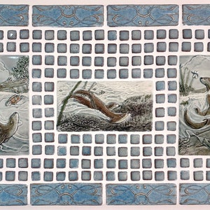 River Otter Ceramic Art Tile, Totally Preoccupied 4x8 Inch Wall Art ...